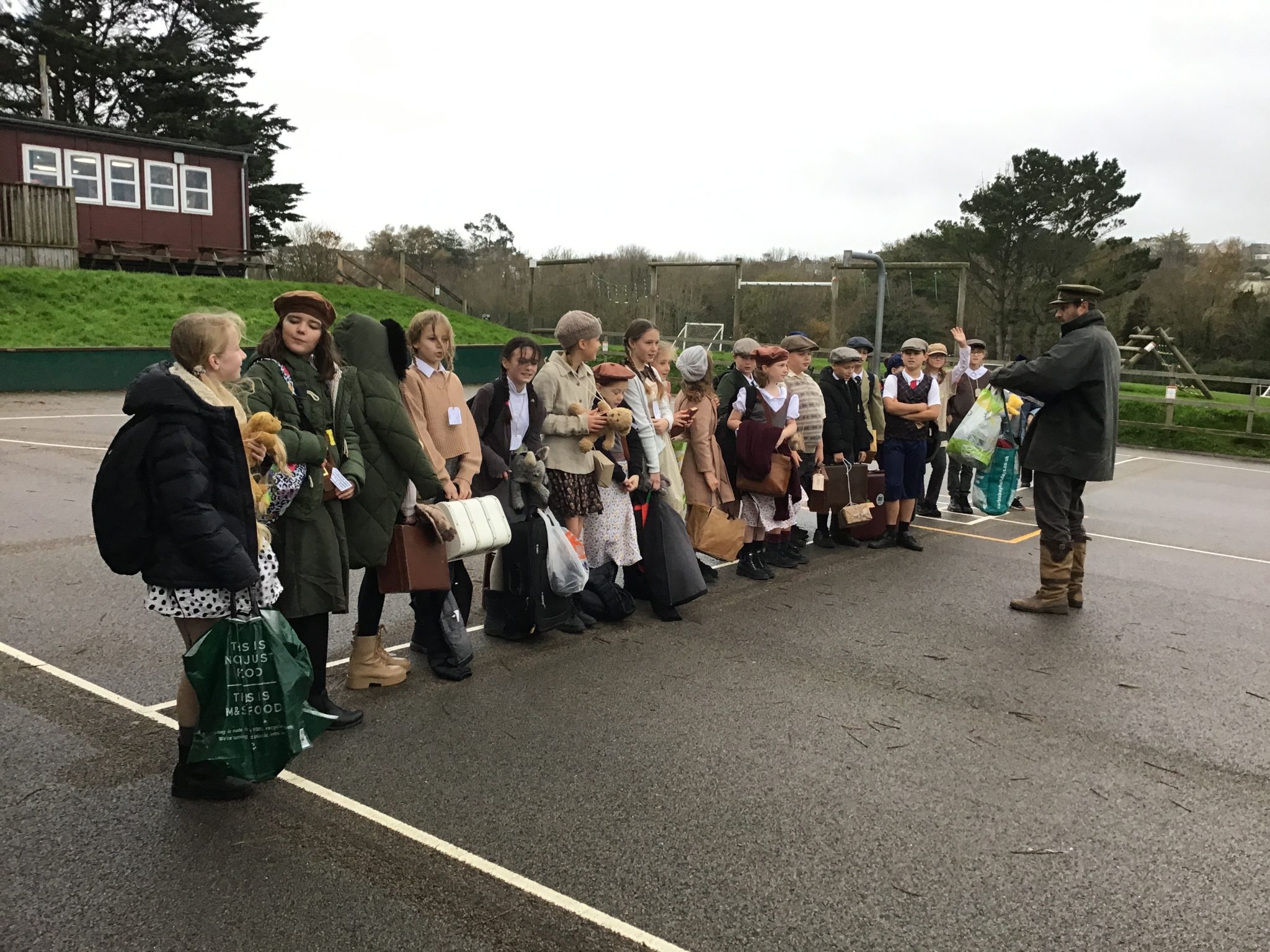 Year 6 children gather for evacuation! – Penpol Primary School