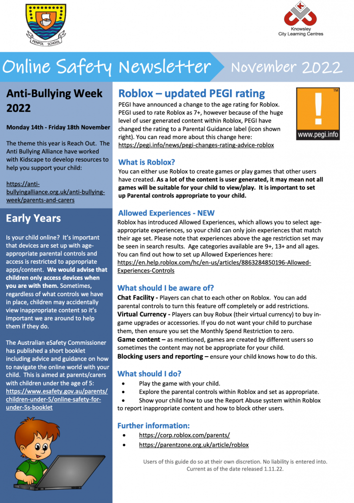Online Safety Newsletter – Penpol Primary School